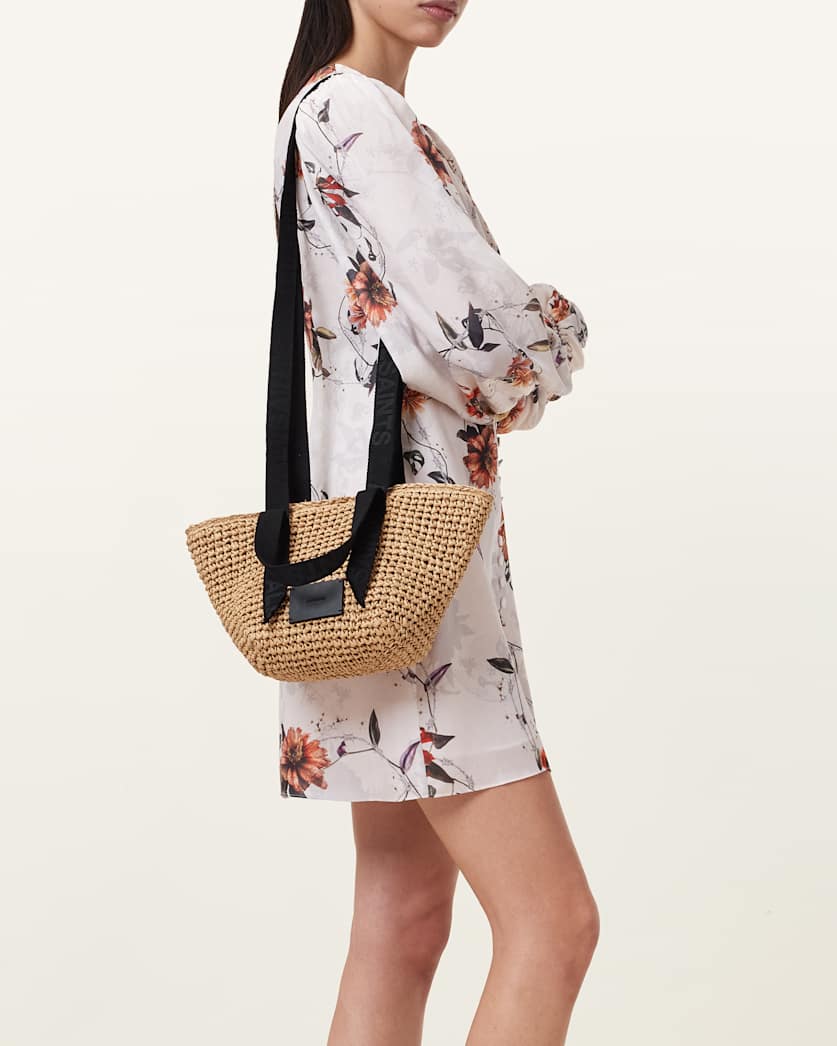 Celayne Mini Straw Tote Bag ALMOND | ALLSAINTS FR